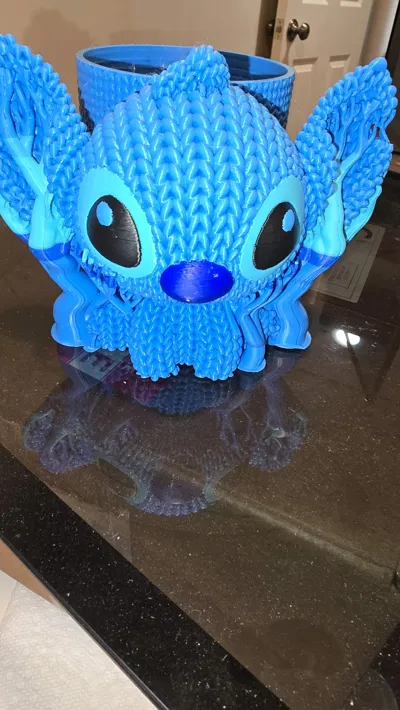 Knitted Lilo & Stitch Stitch Pen Holder (Stitch) by Hatya MakerWorld ...