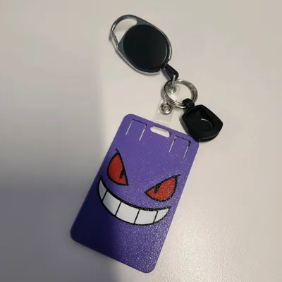Gengar ID Card Holder/Badge Holder - Free 3D Print Model - MakerWorld