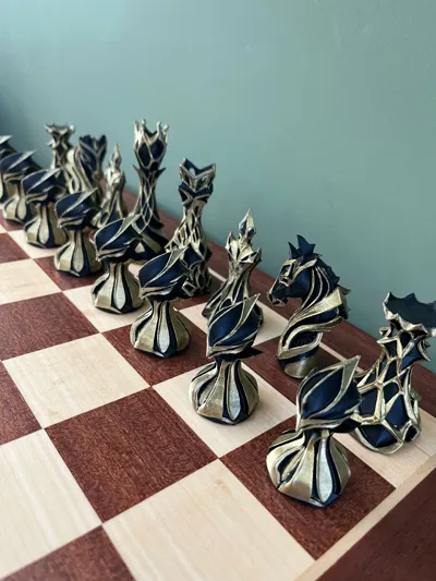 Stylized Chess Set by 29FLO MakerWorld: Download Free 3D Models