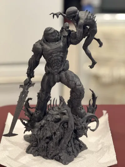 Doom Slayer Diorama (Doom Eternal) - Free 3D Print Model - MakerWorld