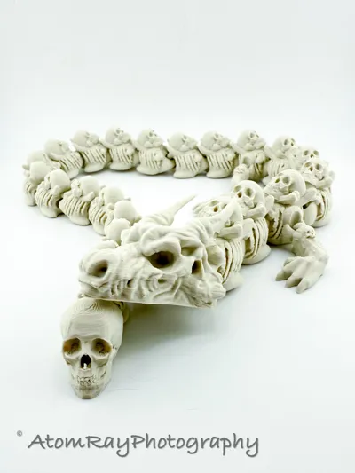 Articulated flexi dragon skull and bone V2 by PAB3D MakerWorld ...