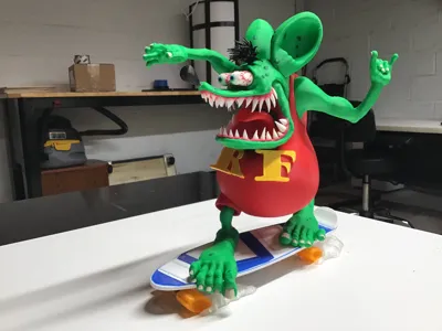 Rat Fink on Skateboard - Free 3D Print Model - MakerWorld