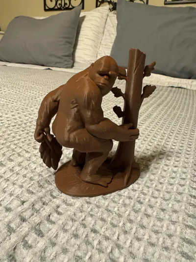 Sasquatch and tree - Free 3D Print Model - MakerWorld