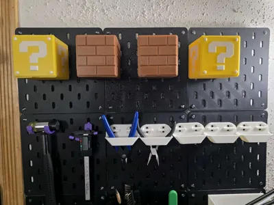 Mario Yellow Question Mark Drawer Box Brick IKEA Skadis Hanger - Free ...