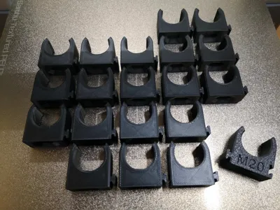 M16 M20 M25 M32 Cable Pipe Clamp with interlock - Free 3D Print Model ...