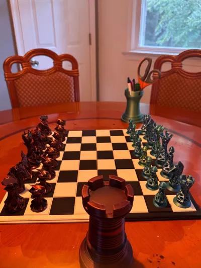 Stylized Chess Set by Ivano MakerWorld: Download Free 3D Models