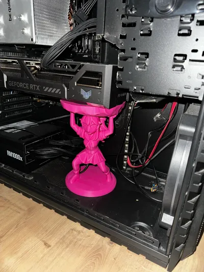 Anime Girl – GPU Support Stand – Statue - Free 3D Print Model - MakerWorld
