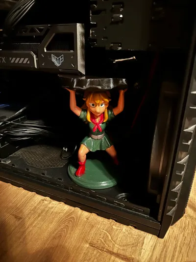 Anime Girl – GPU Support Stand – Statue - Free 3D Print Model - MakerWorld