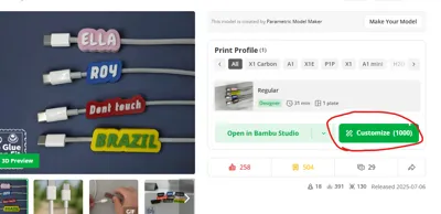 ClipMate – Custom Cable Name Tag - Free 3D Print Model - MakerWorld