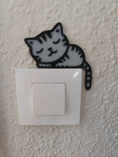 Sleeping cat light switch design by Ladamtla - MakerWorld