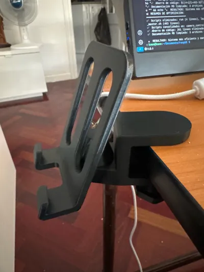 Turnable Phone Stand with desk clamp - Free 3D Print Model - MakerWorld