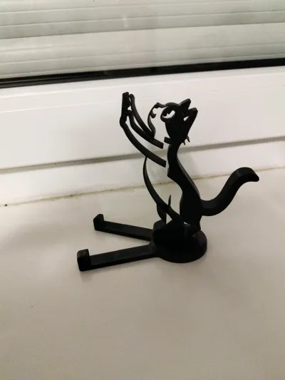 Cute Cat phone stand slot together holder by Ellcato3D MakerWorld ...