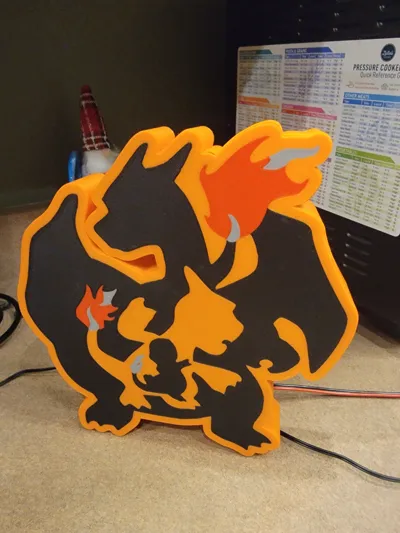 Charmander, Charmeleon, Charizard Evolve Light Box by Tri-3D - MakerWorld