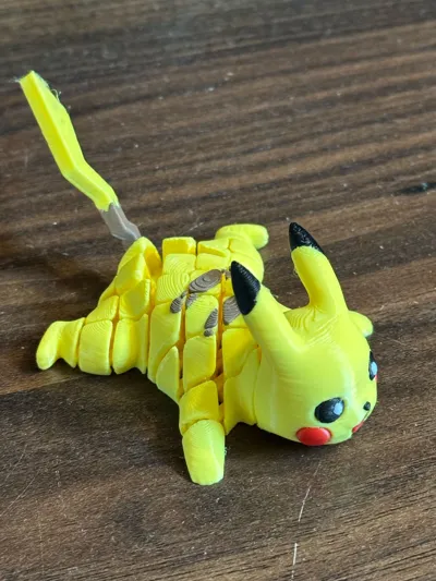 Flexi Pikachu - Free 3D Print Model - MakerWorld