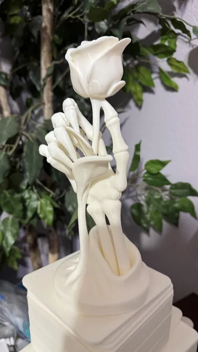 Skeleton Hand with Rose Symbol of Transience by Damakon MakerWorld ...