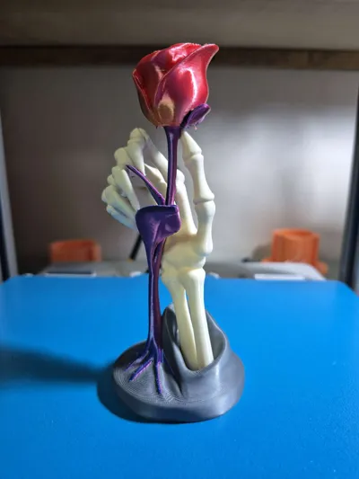 Skeleton Hand with Rose Symbol of Transience by Damakon MakerWorld ...