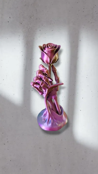 Skeleton Hand with Rose Symbol of Transience by Damakon MakerWorld ...