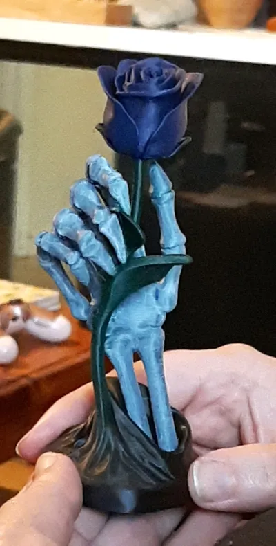 Skeleton Hand with Rose Symbol of Transience by Damakon MakerWorld ...