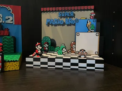 Super Mario Bros. 1 - 3 Nes Trilogy Diorama by LayeredPixels by Tomas MakerWorld: Download Free ...