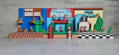 Super Mario Bros. 1 - 3 Nes Trilogy Diorama by LayeredPixels by Tomas MakerWorld: Download Free ...