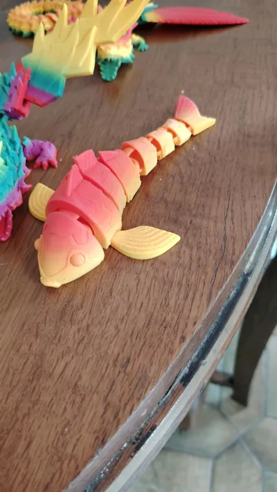 Articulated Koi Carp Fish Toy - FlexiCarp - Free 3D Print Model ...