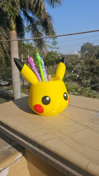 Pikachu-Inspired Pen Cup - Collectible Organizer - Free 3D Print Model ...