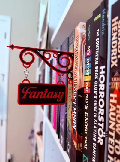 Book Sign - Bookshelf Organizer - Free 3D Print Model - MakerWorld