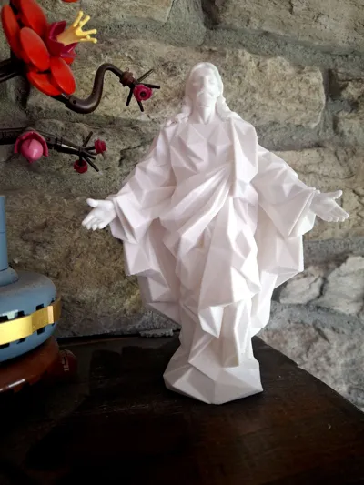 Geometric Jesus Statue - Free 3D Print Model - MakerWorld