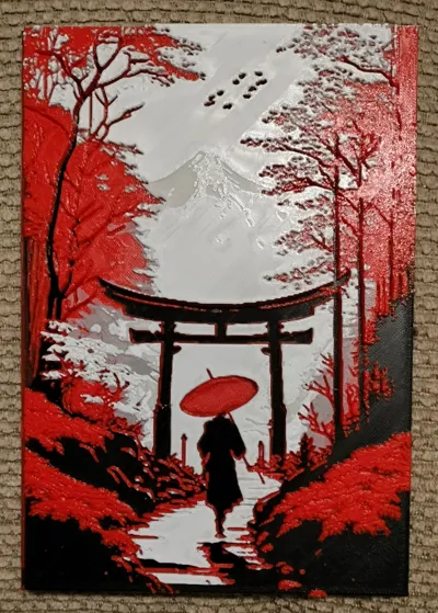 Japanese Nature Scenery Hueforge by BuzzEye - MakerWorld