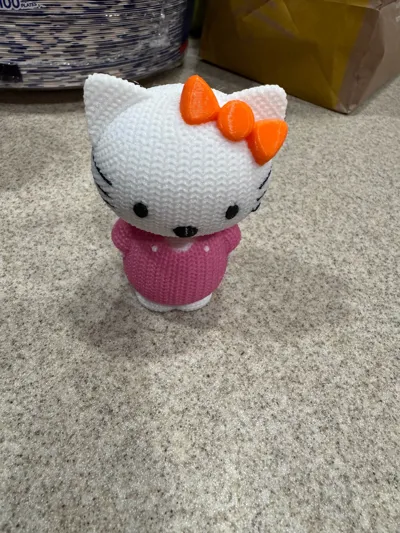 Knitted Hello Kitty by Hatya MakerWorld: Download Free 3D Models