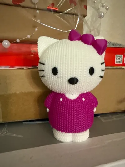 Knitted Hello Kitty by Hatya MakerWorld: Download Free 3D Models