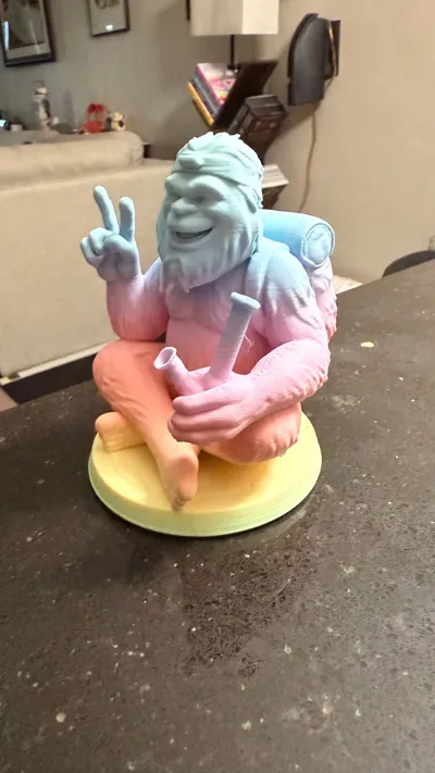 Sasquatch with Bong - Free 3D Print Model - MakerWorld