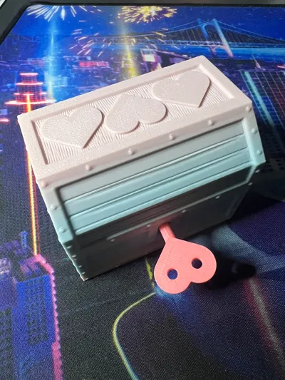 Print in Place Valentine's Chest with Functional Lock by Jaatinen3D - MakerWorld