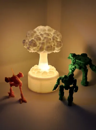 Nuclear Mushroom Cloud [LED Tea Light Candle Lamp] - Free 3D Print ...