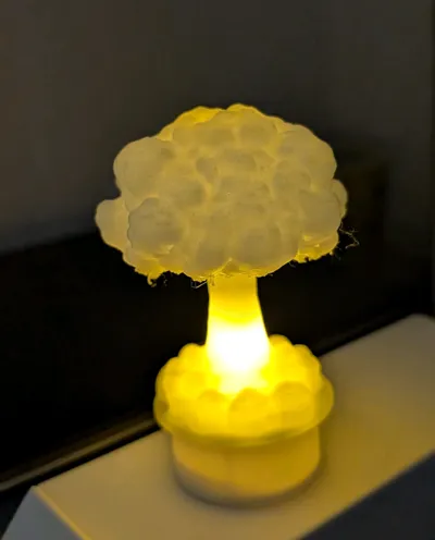 Nuclear Mushroom Cloud [LED Tea Light Candle Lamp] by 3DMakerSpace ...