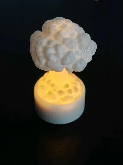 Nuclear Mushroom Cloud [LED Tea Light Candle Lamp] - Free 3D Print ...