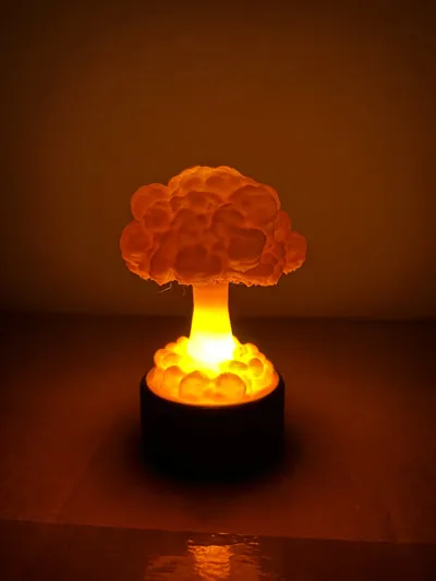 Nuclear Mushroom Cloud [LED Tea Light Candle Lamp] by 3DMakerSpace ...