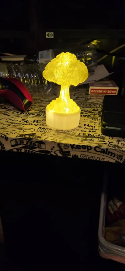 Nuclear Mushroom Cloud [LED Tea Light Candle Lamp] by 3DMakerSpace ...