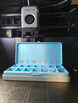 Medication / pill storage container multicolored - Free 3D Print Model ...