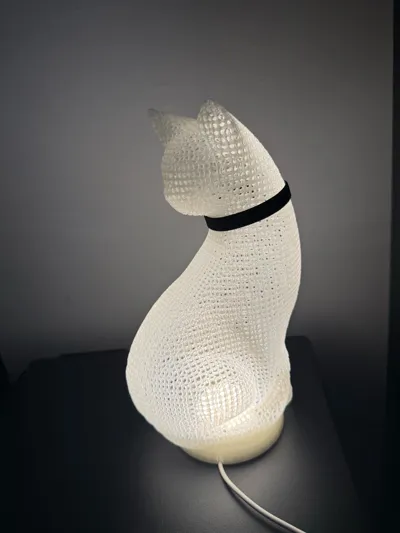 Cat lamp for LED Lamp Kit by DrejkCZ MakerWorld: Download Free 3D Models