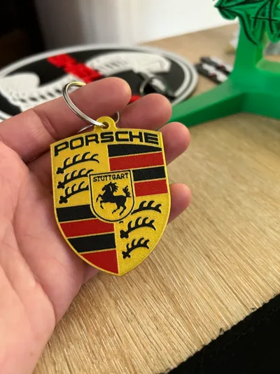 Porsche/911 logo + Carrera GT wordmark keychain - Portachiavi logo ...