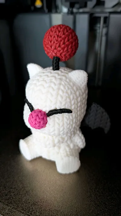 Knitted Moogle (Final Fantasy XIV) by DinnerRoll MakerWorld: Download ...