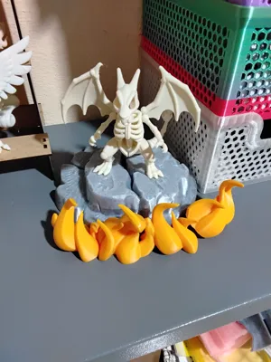 Pokemon Charizard Skeleton Action Figure Diorama - Free 3D Print Model ...