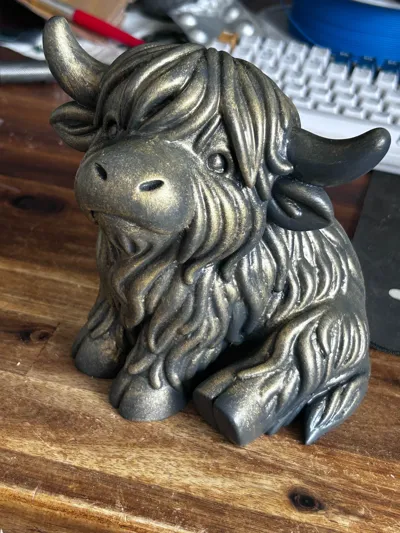 Chonky Highland Cow – Shaggy Horned Cutie - Free 3D Print Model ...
