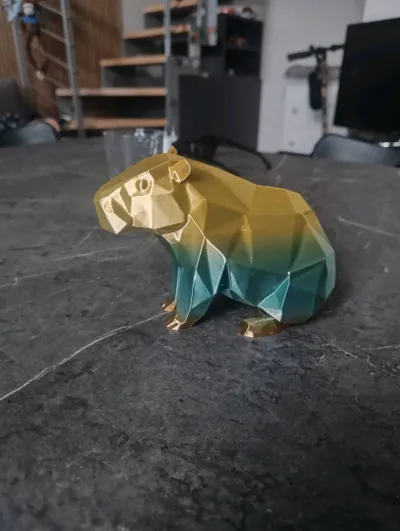Low Poly Capybara Decoration Figure - Free 3D Print Model - MakerWorld