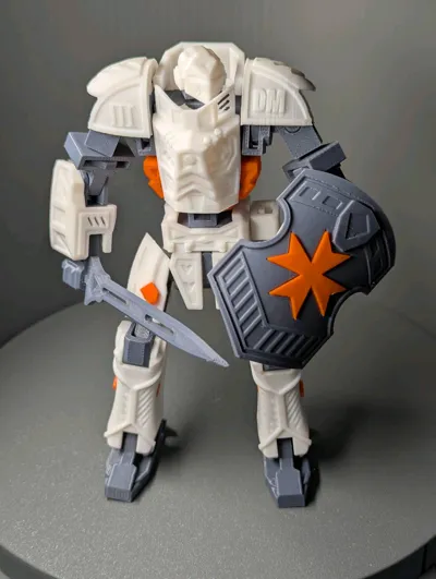 Sword and Shield Samurai Mech - Free 3D Print Model - MakerWorld