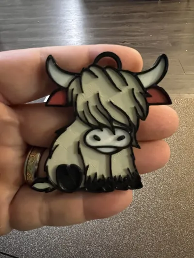 highland cow keychain by Kris95 - MakerWorld