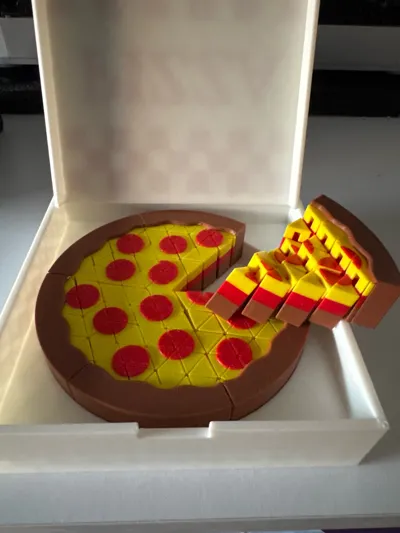 Mini Pixel Pizza Slice (2 Styles) - Free 3D Print Model - MakerWorld