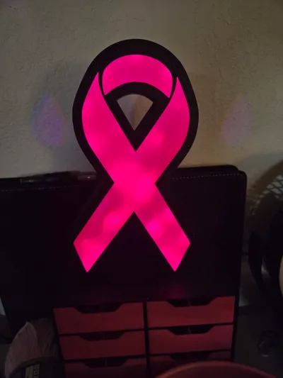 Breast Cancer Ribbon light box by wporter78 - MakerWorld