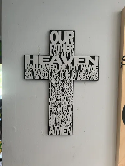 AMS Our Father Lords Prayer Cross - Free 3D Print Model - MakerWorld